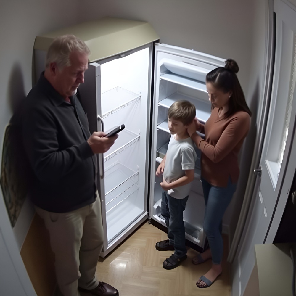 Dad came to pick up my son for the weekend. He opened the fridge and ...