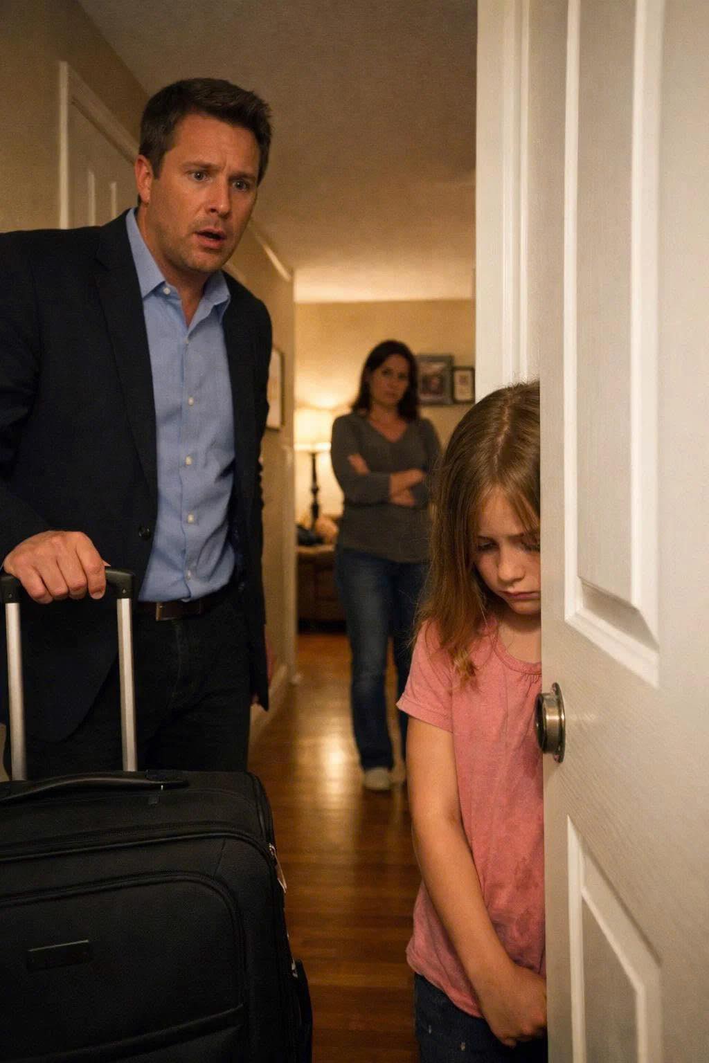 “Papa… my back hurts so much I can’t sleep. Mommy said I’m not allowed ...